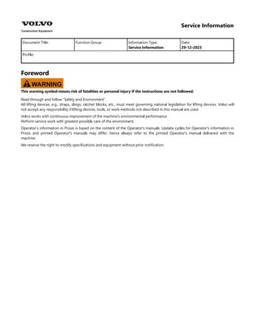 Operator Manual - Volvo A25F Articulated Dump Truck Pdf by Heavy ...