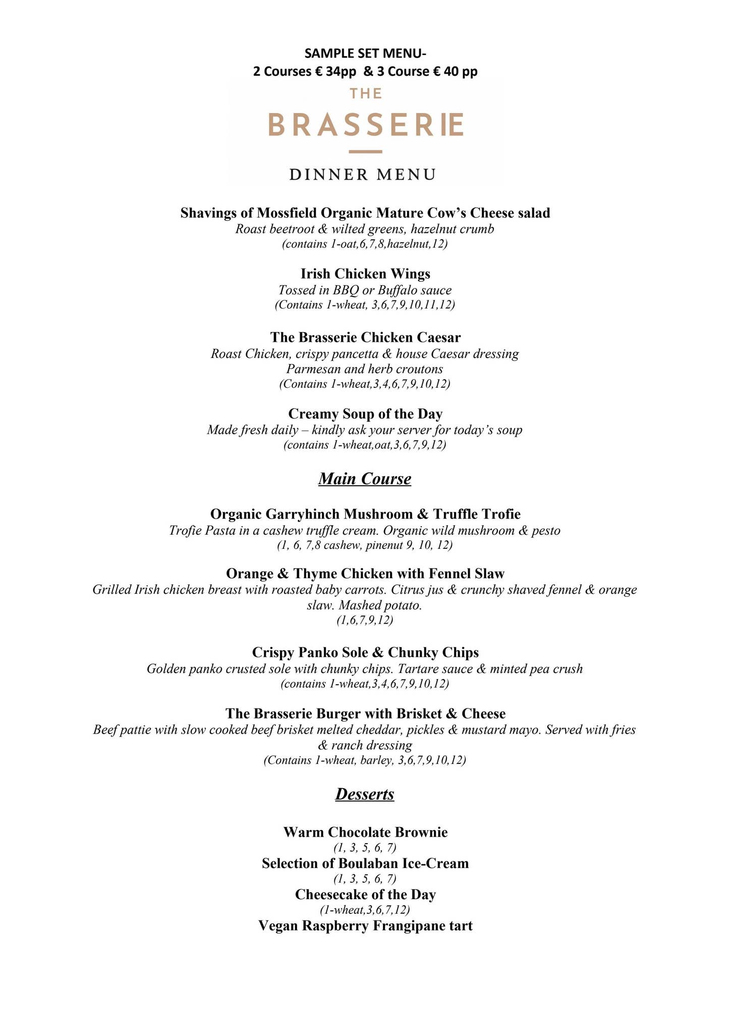 Radisson Limerick Set Menu by iNUA Hospitality - Issuu