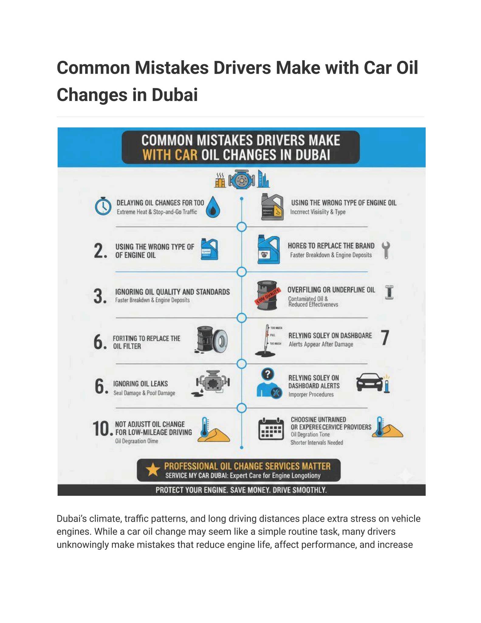 Common Mistakes Drivers Make with Car Oil Changes in Dubai by Service ...