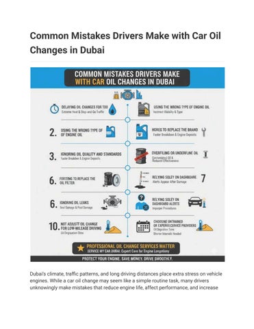 Common Mistakes Drivers Make with Car Oil Changes in Dubai by Service ...