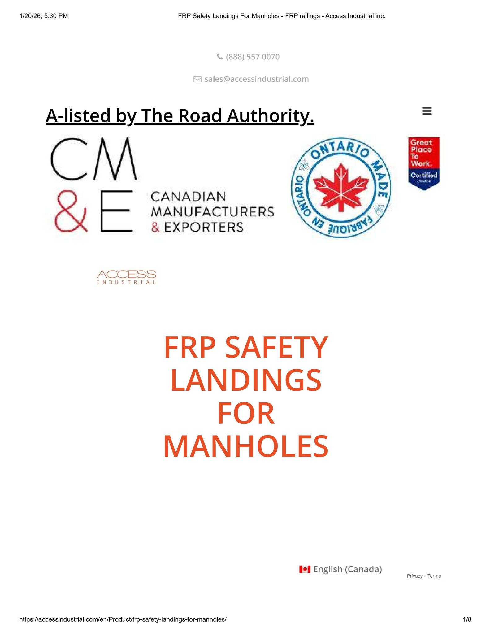 FRP Safety Landings For Manholes by Access Industrial - Issuu