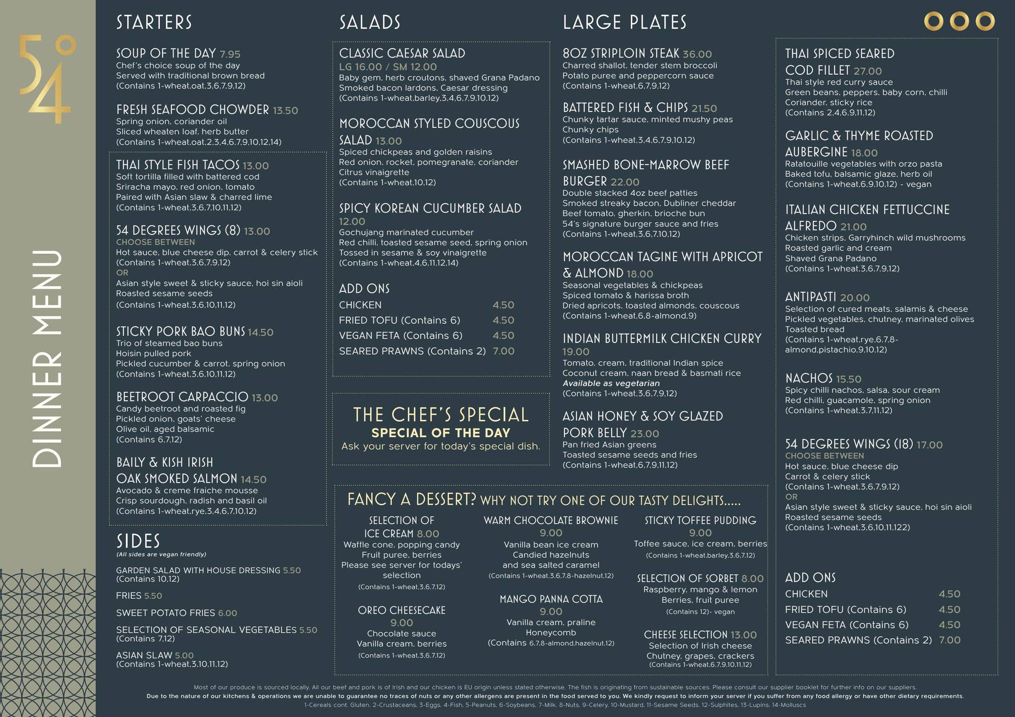 Gateway Hotel Dundalk 54 Dinner Menu by iNUA Hospitality - Issuu