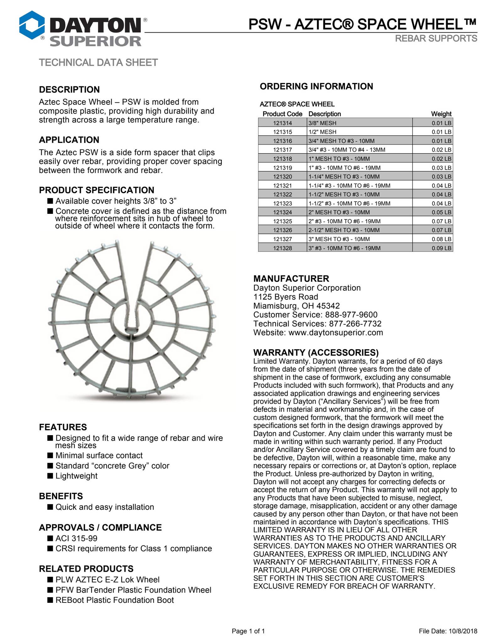 Dayton Superior • Separador Circular - Malla by MATCO Internacional, S ...