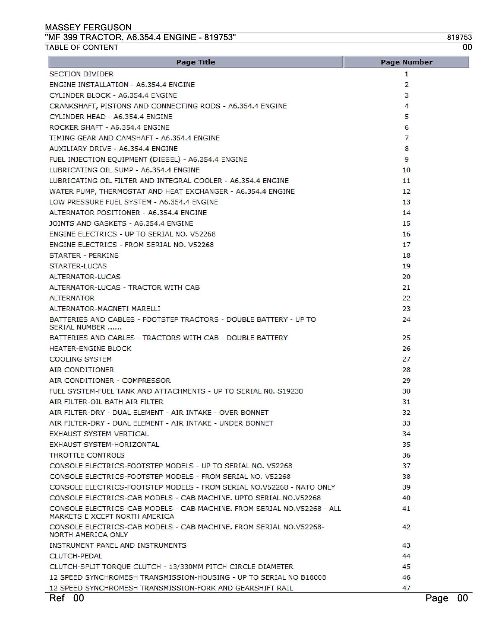 Parts Manual - Massey Ferguson MF 399 Tractor 819753 by Heavy Equipment ...