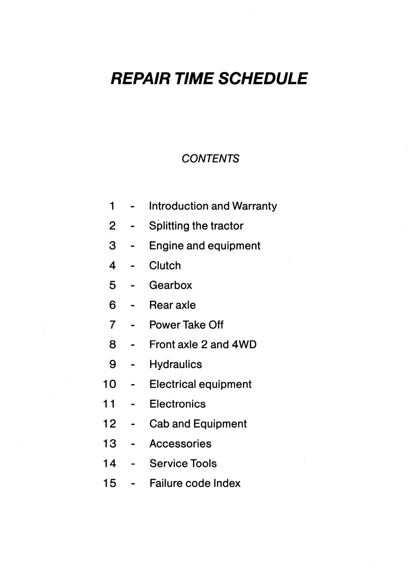 Massey Ferguson MF 8100 Series Tractor Repair Time Schedule – 3378453R ...