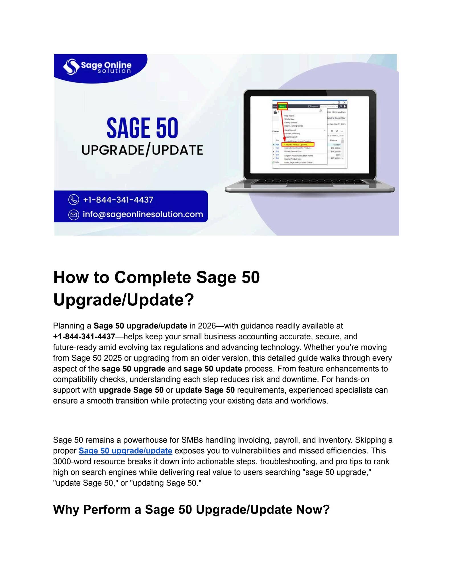 How to Complete Sage 50 Upgrade/Update in 2026 by Joseph Matthew - Issuu