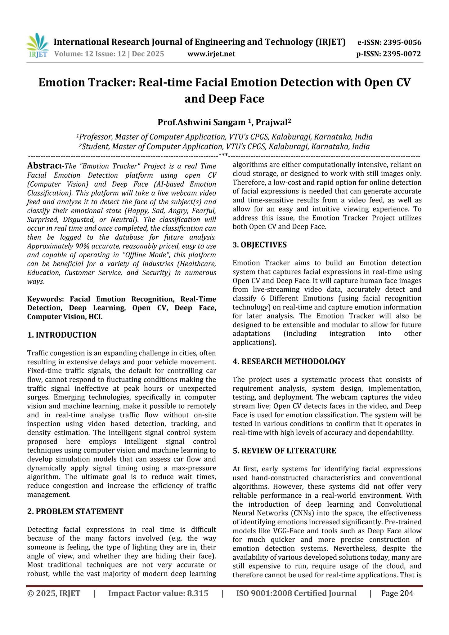 Emotion Tracker: Real-time Facial Emotion Detection with Open CV and ...