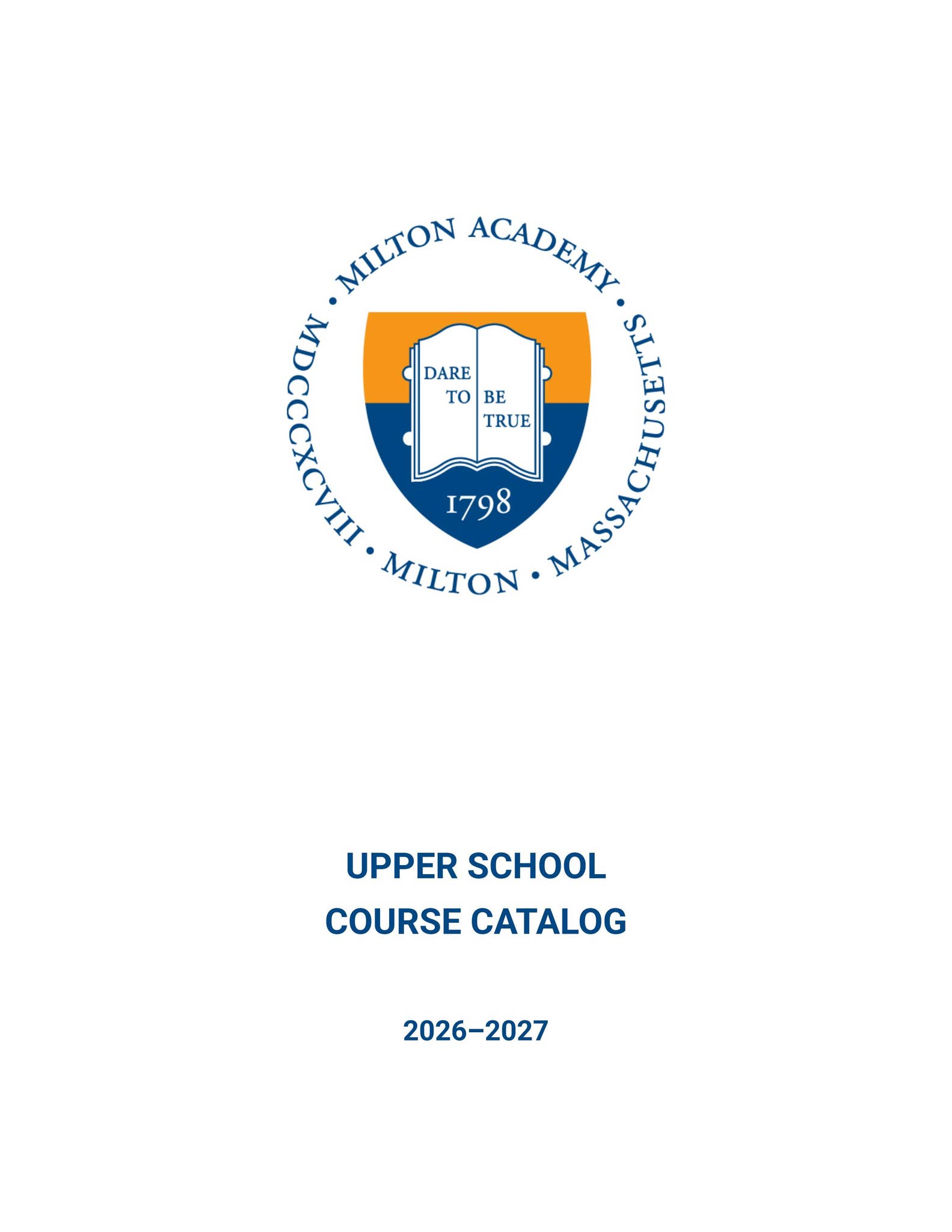 Upper School Course Catalog 26-27 by Milton Academy - Issuu