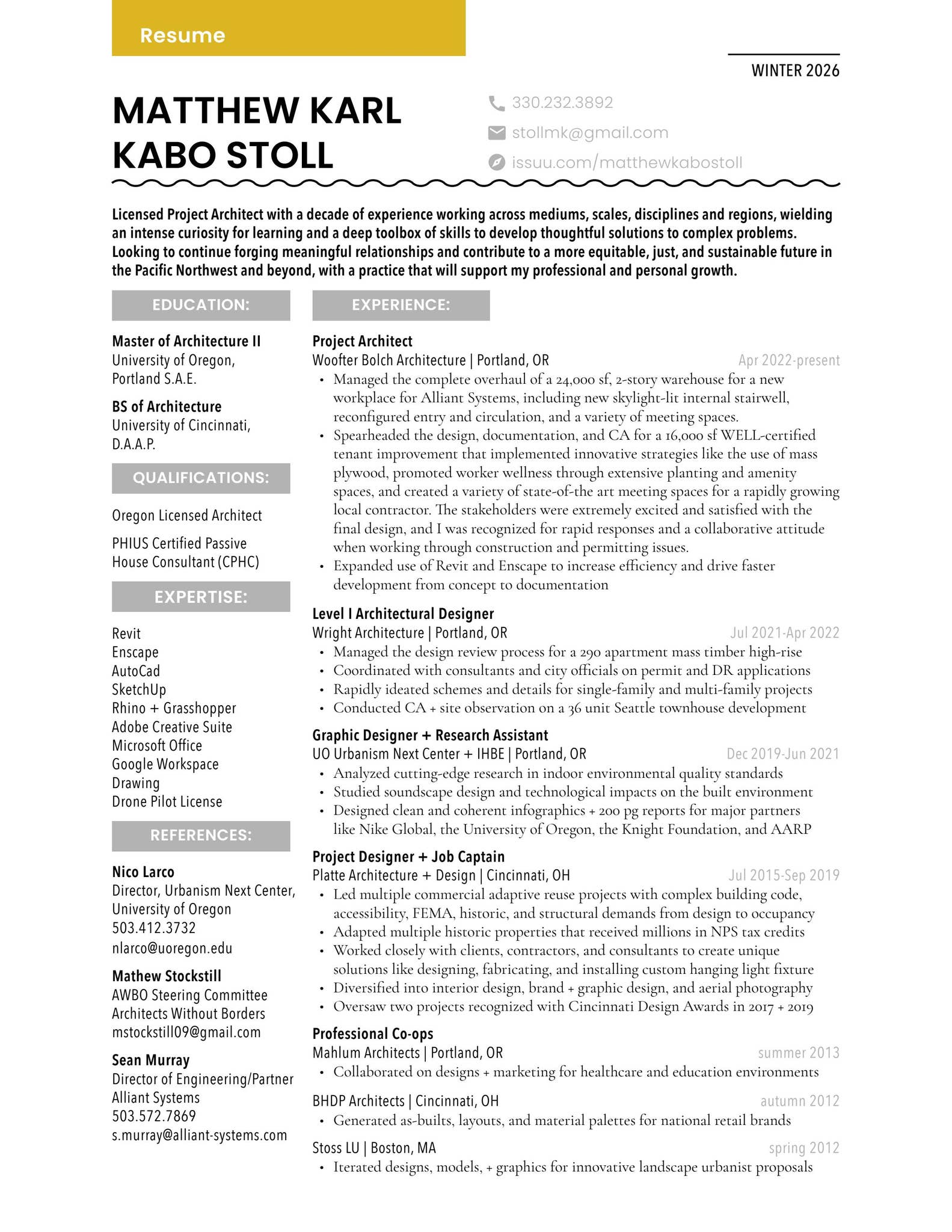 Resume 2026 by Matthew Stoll - Issuu
