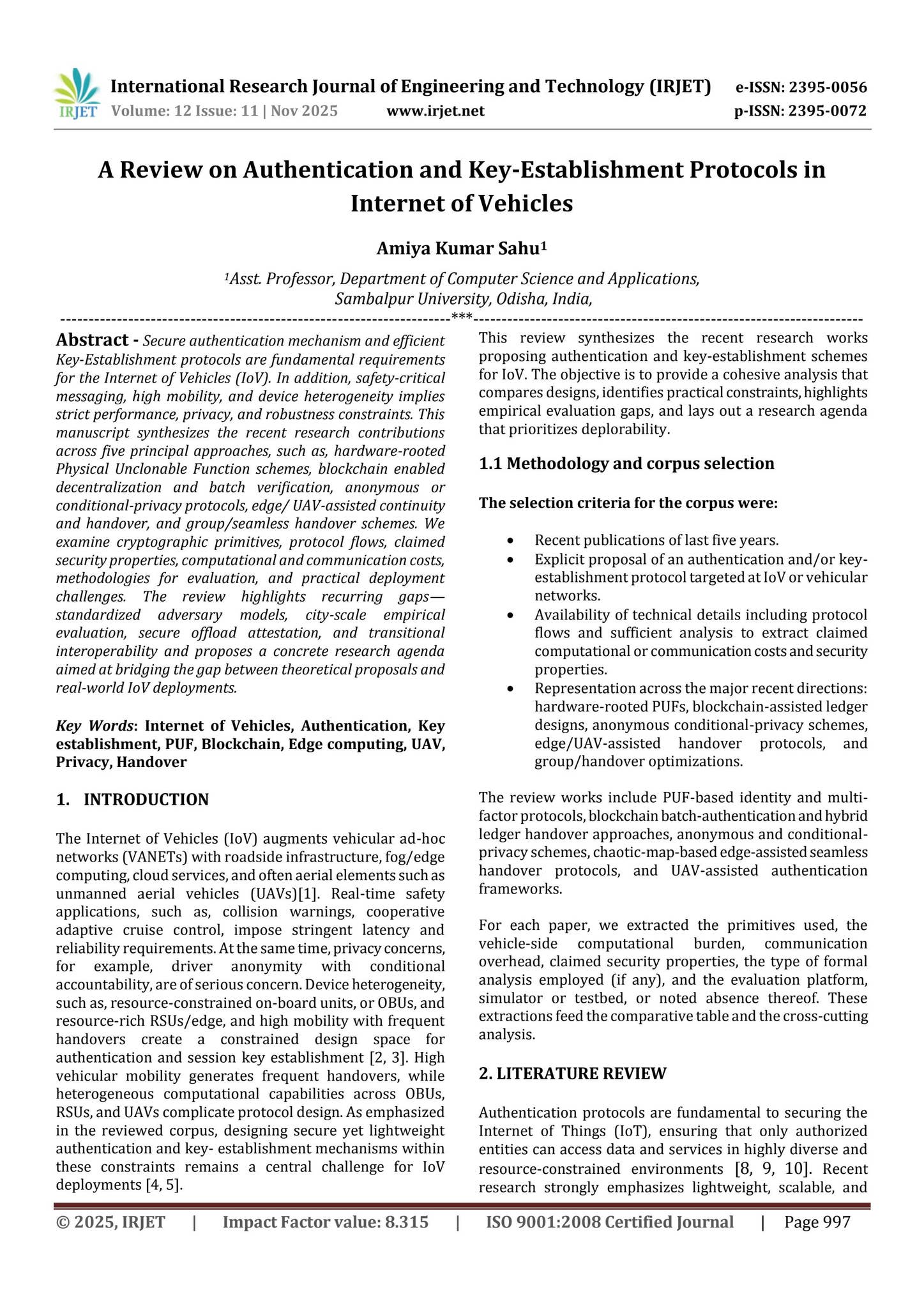 A Review on Authentication and Key-Establishment Protocols in Internet ...
