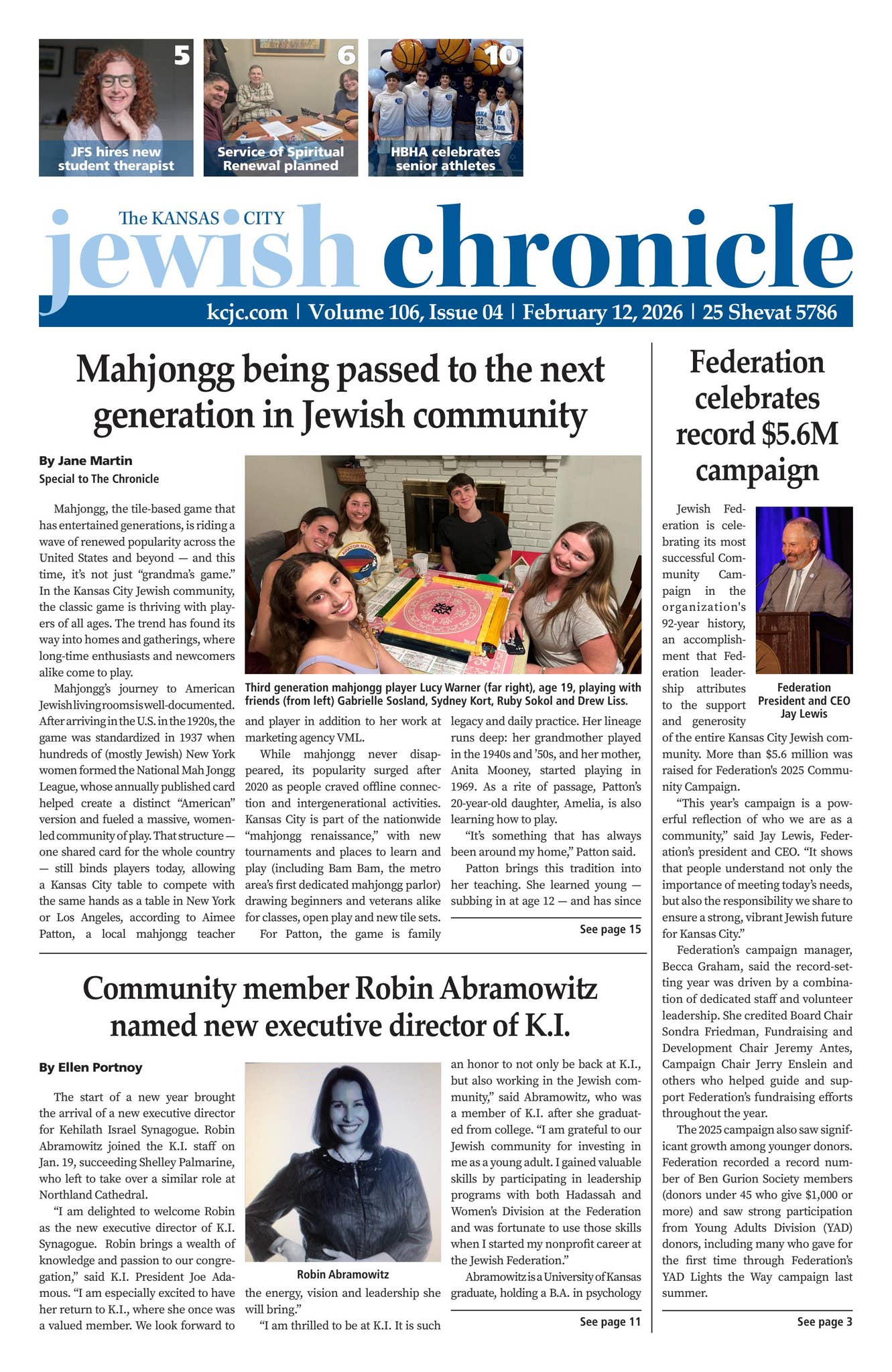 Kansas City Jewish Chronicle 02.12.2026 by jewish-kc - Issuu