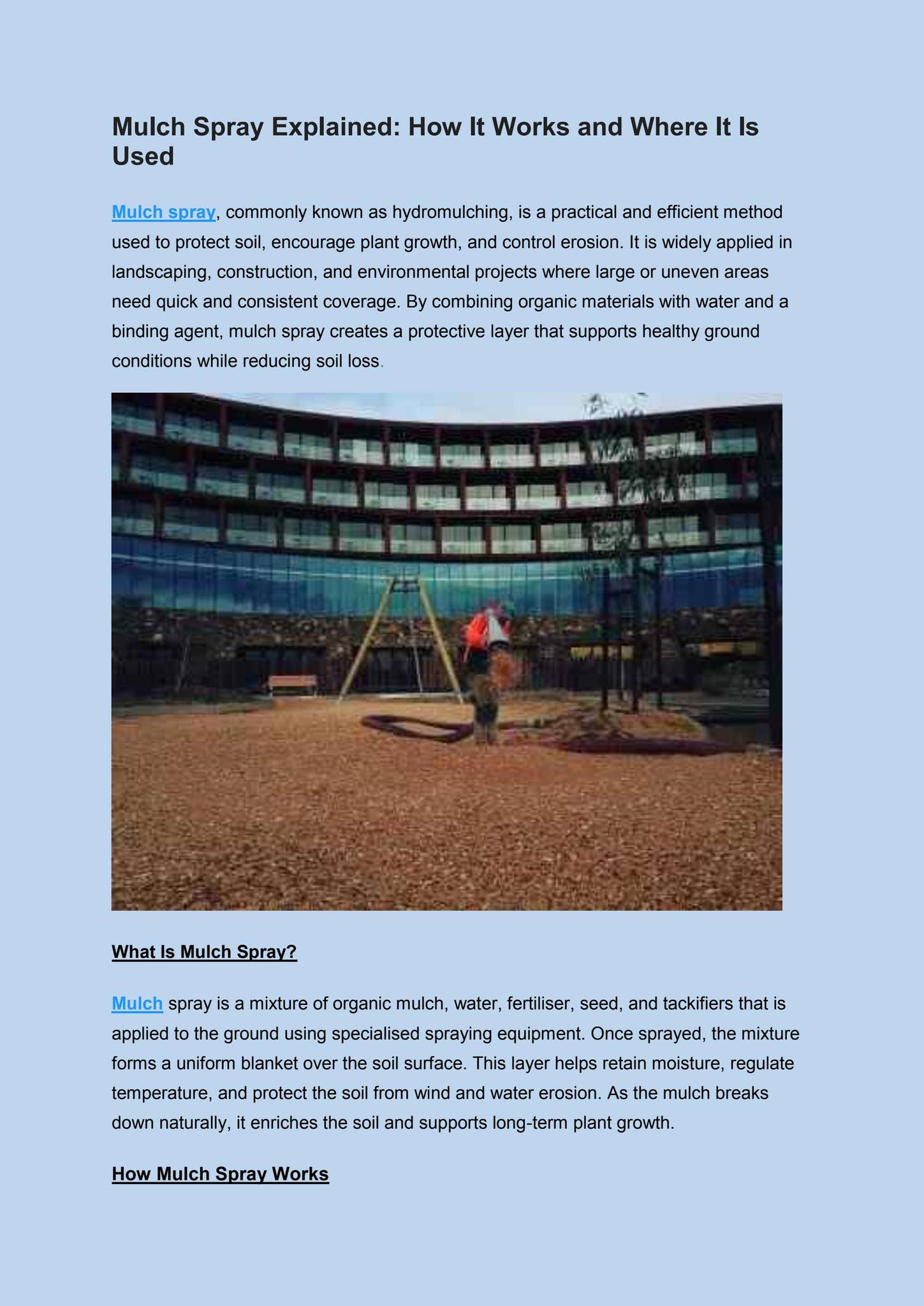 Mulch Spray Explained - How It Works and Where It Is Used by Mulch ...