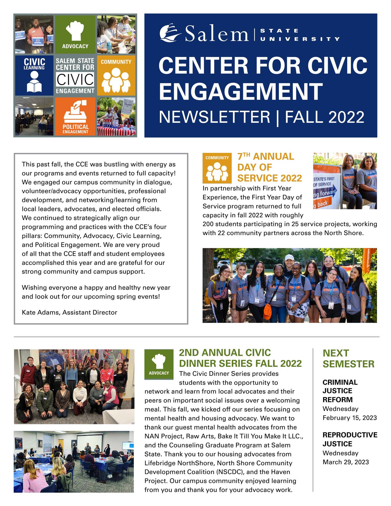 Center for Civic Engagement Newsletter 2022 by Salem State University ...