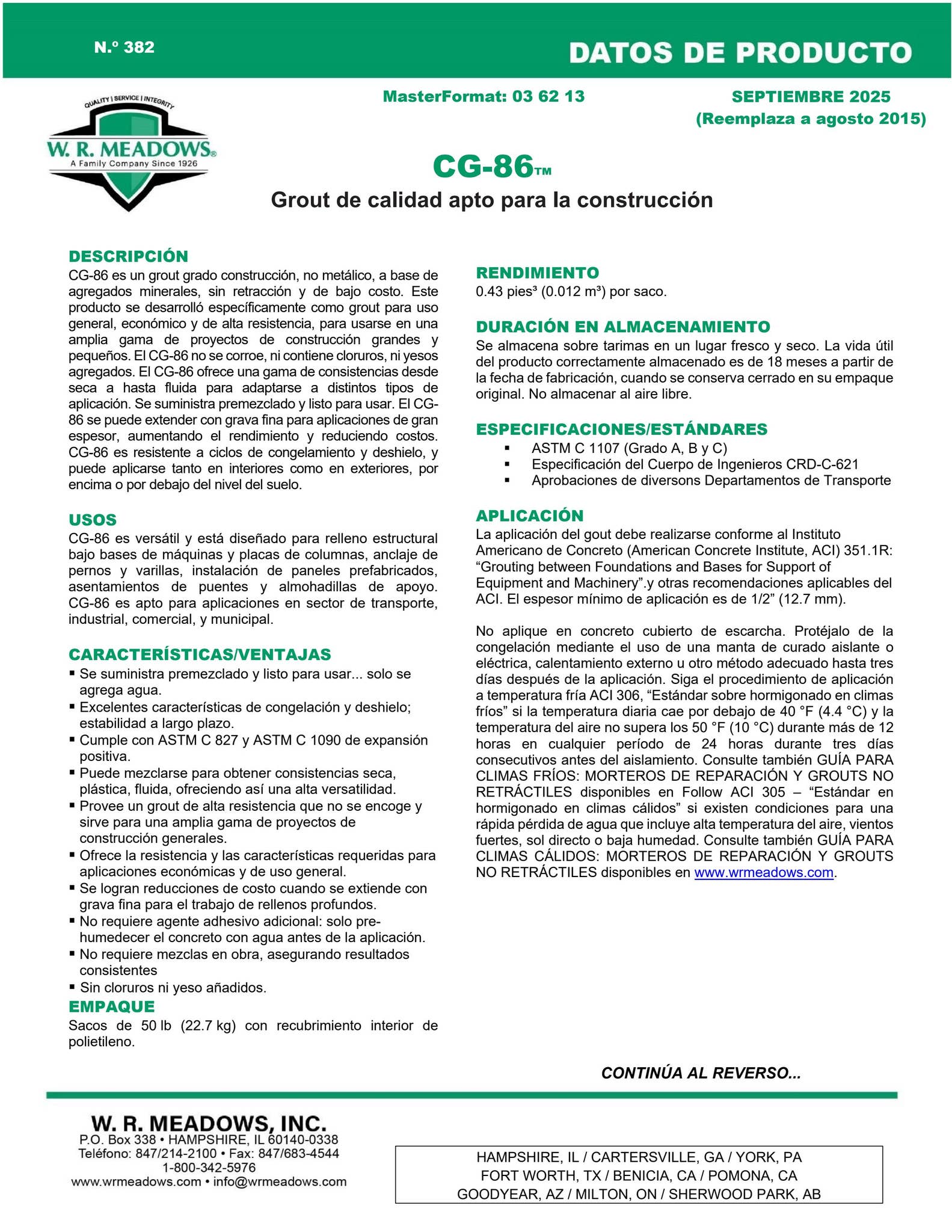 CG-86 GROUT by MATCO Internacional, S.A. - Issuu