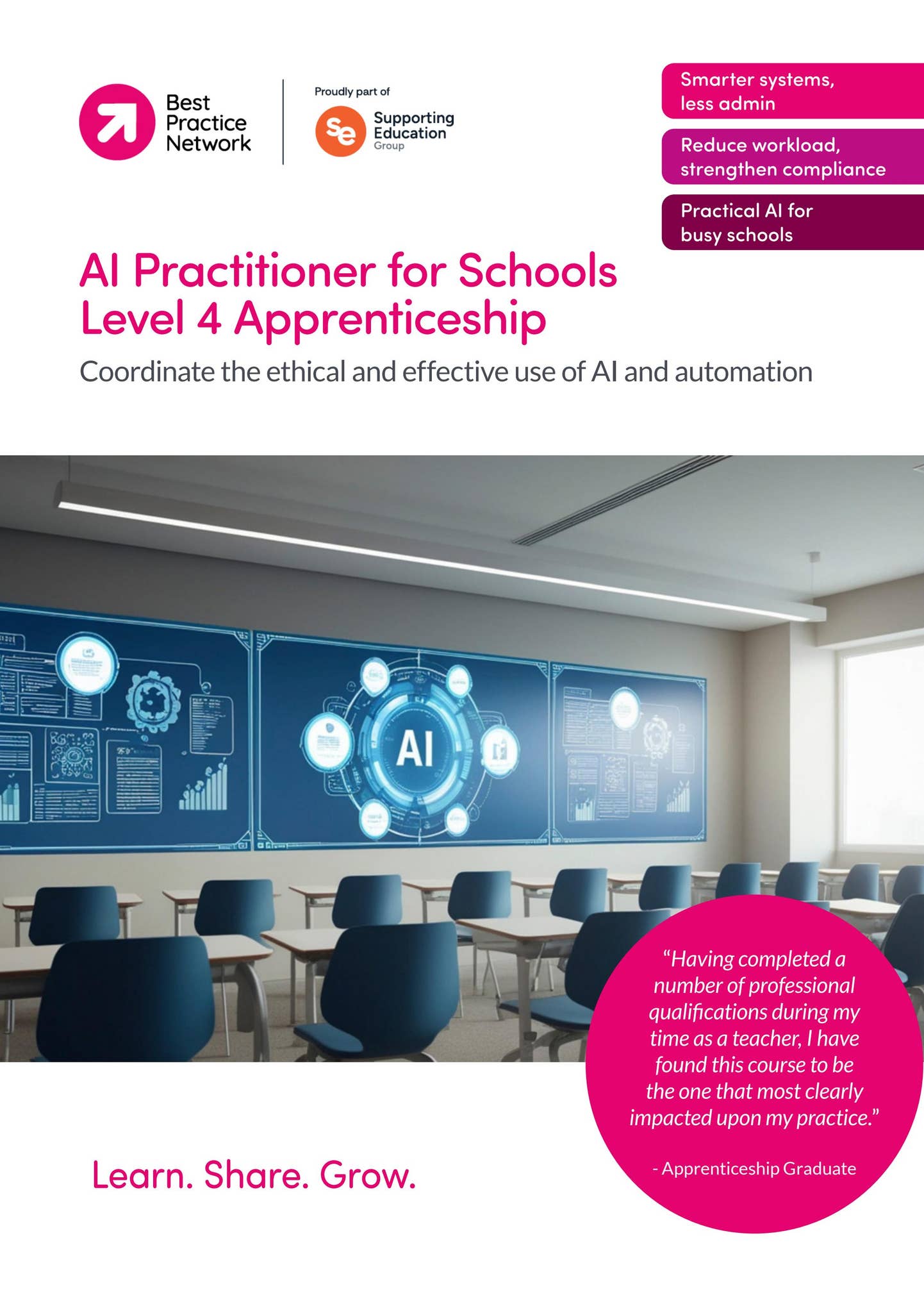 AI Practitioner for Schools Level 4 Apprenticeship A5 Brochure by Best ...