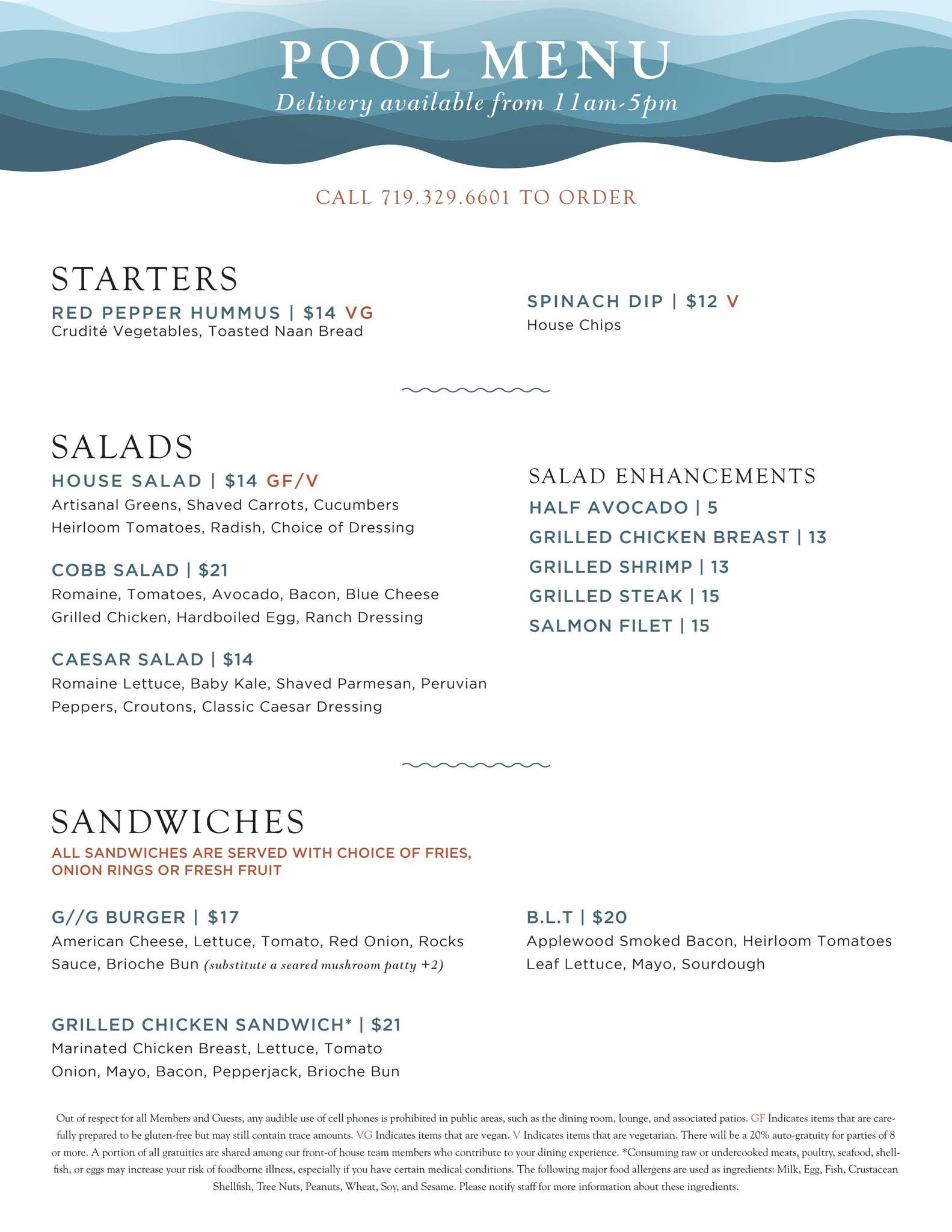 Infinity and 3G Pool F&B Menus Jan 2025 RE-UPLOAD by ...