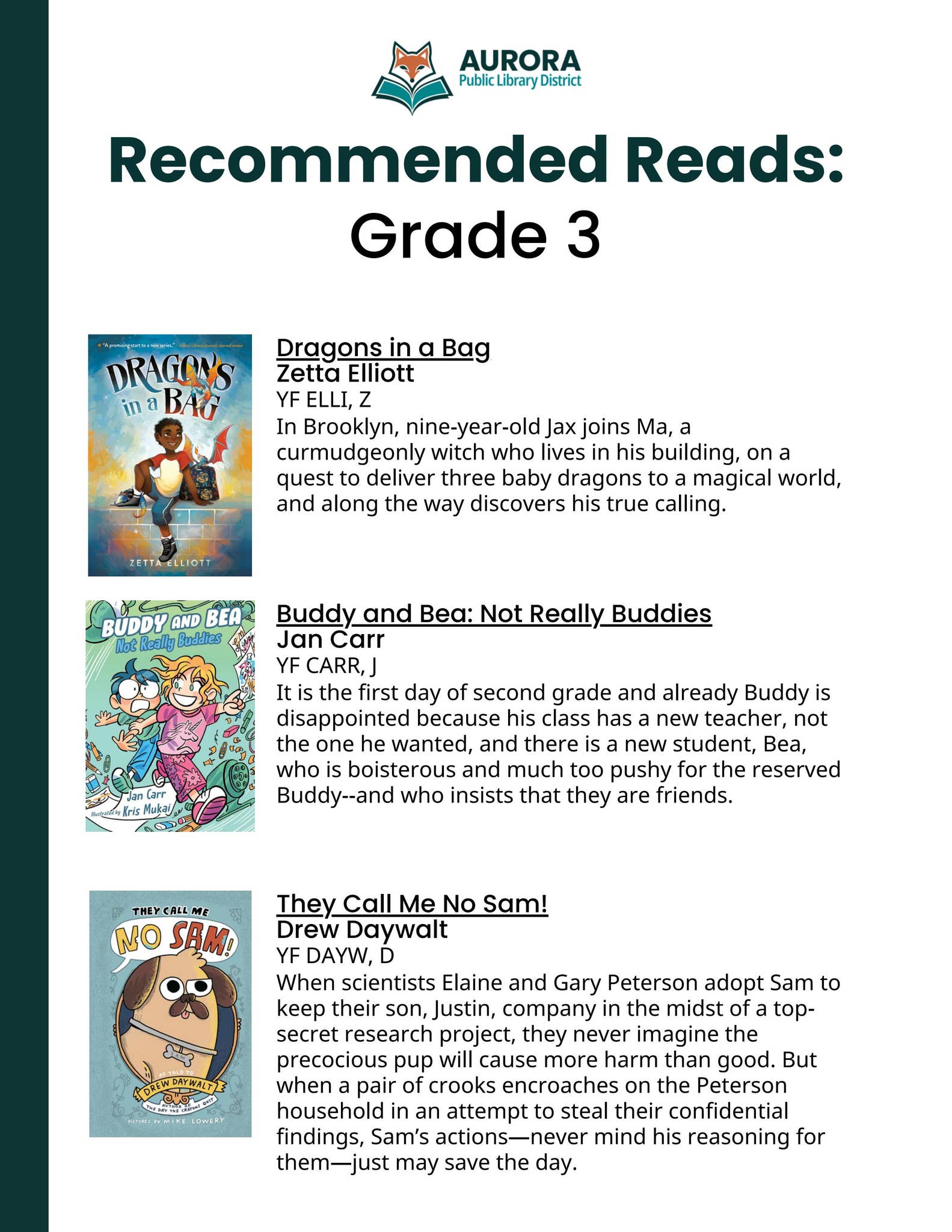Recommended Reads: Grade 3 by Aurora Public Library District, IL - Issuu