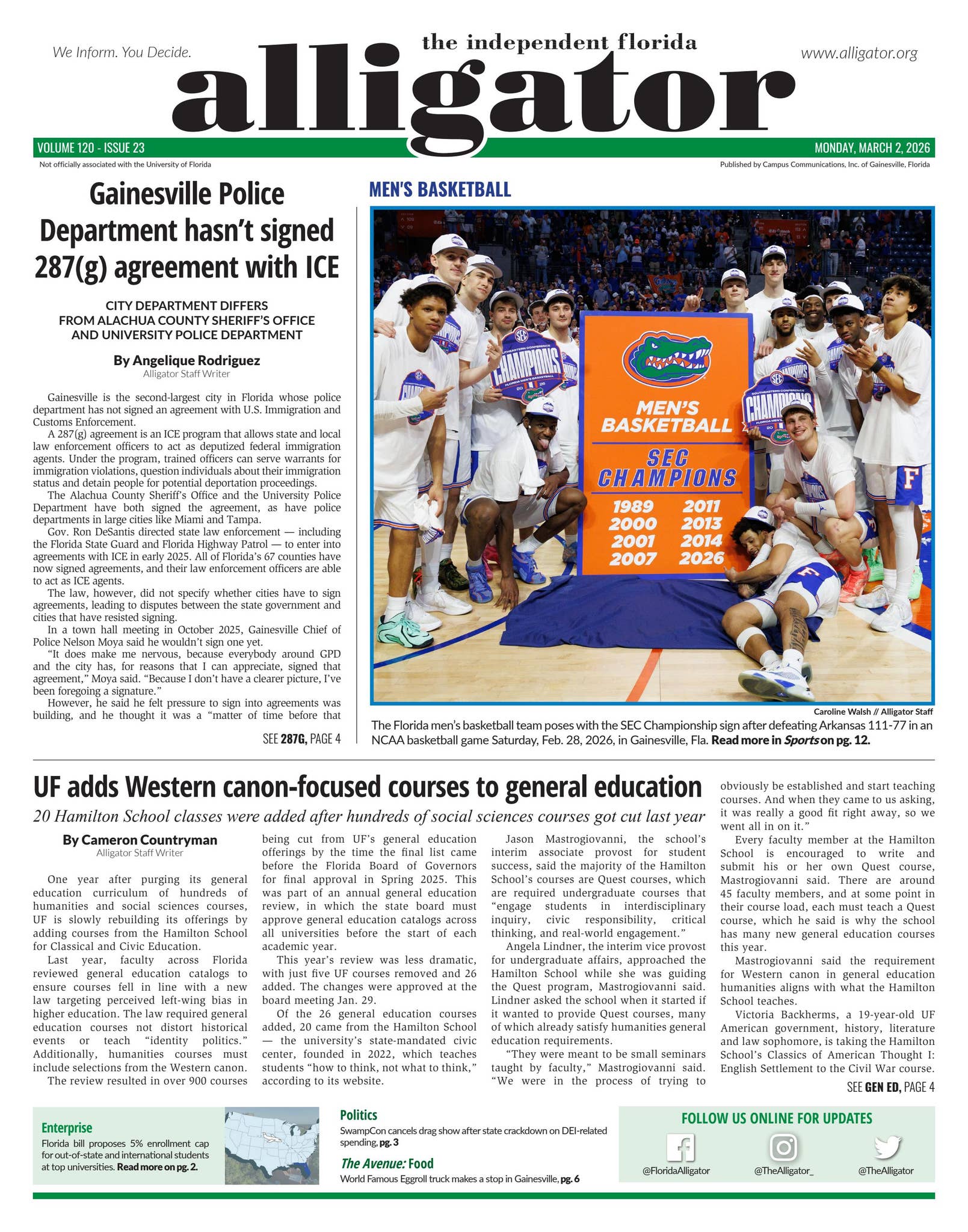 Monday, March 2, 2026 by The Independent Florida Alligator - Issuu