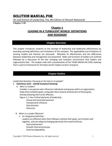 Solution Manual For Art and Science of Leadership, The, 8th Edition by ...