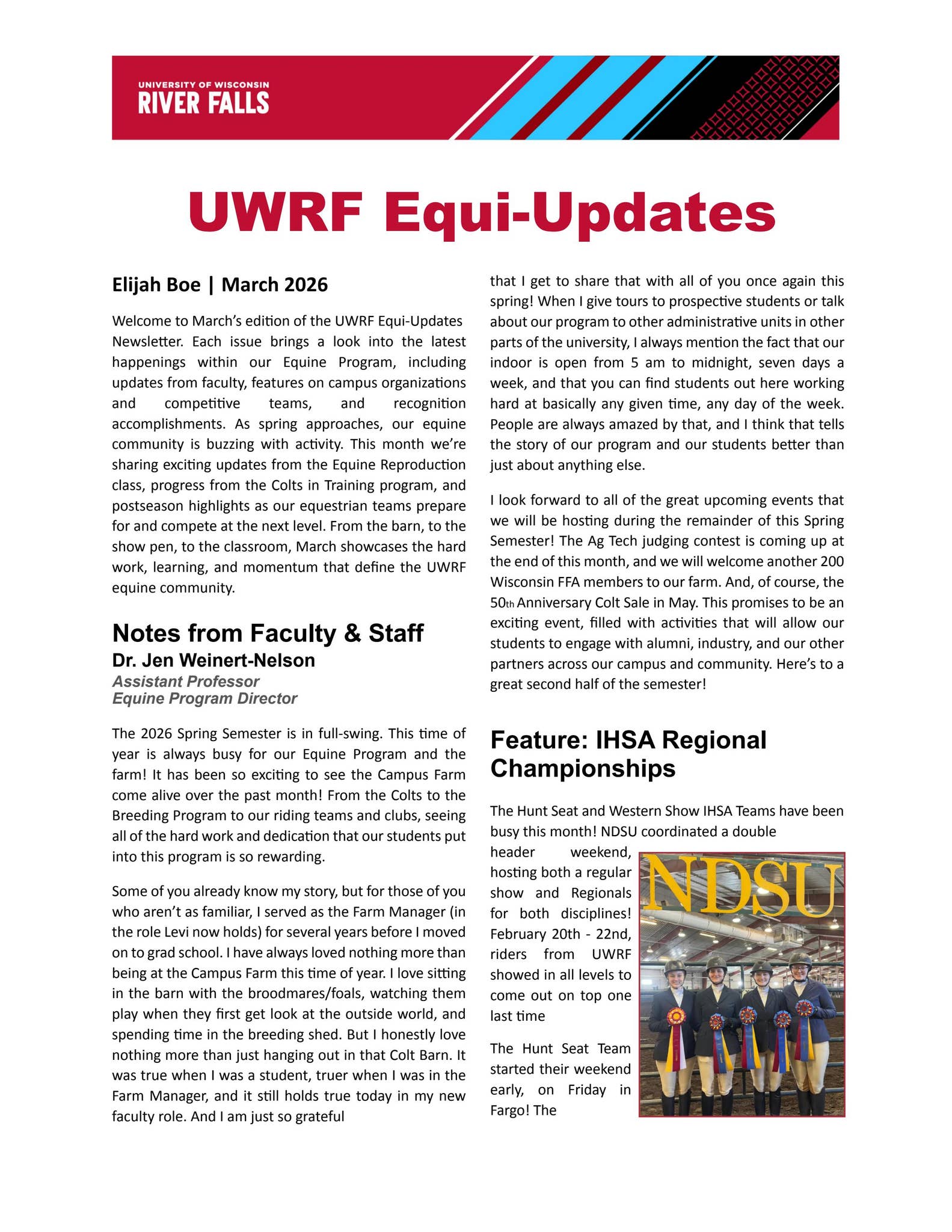 UWRF Equi-Updates Newsletter March 2026 by jennifer.weinertnelson - Issuu