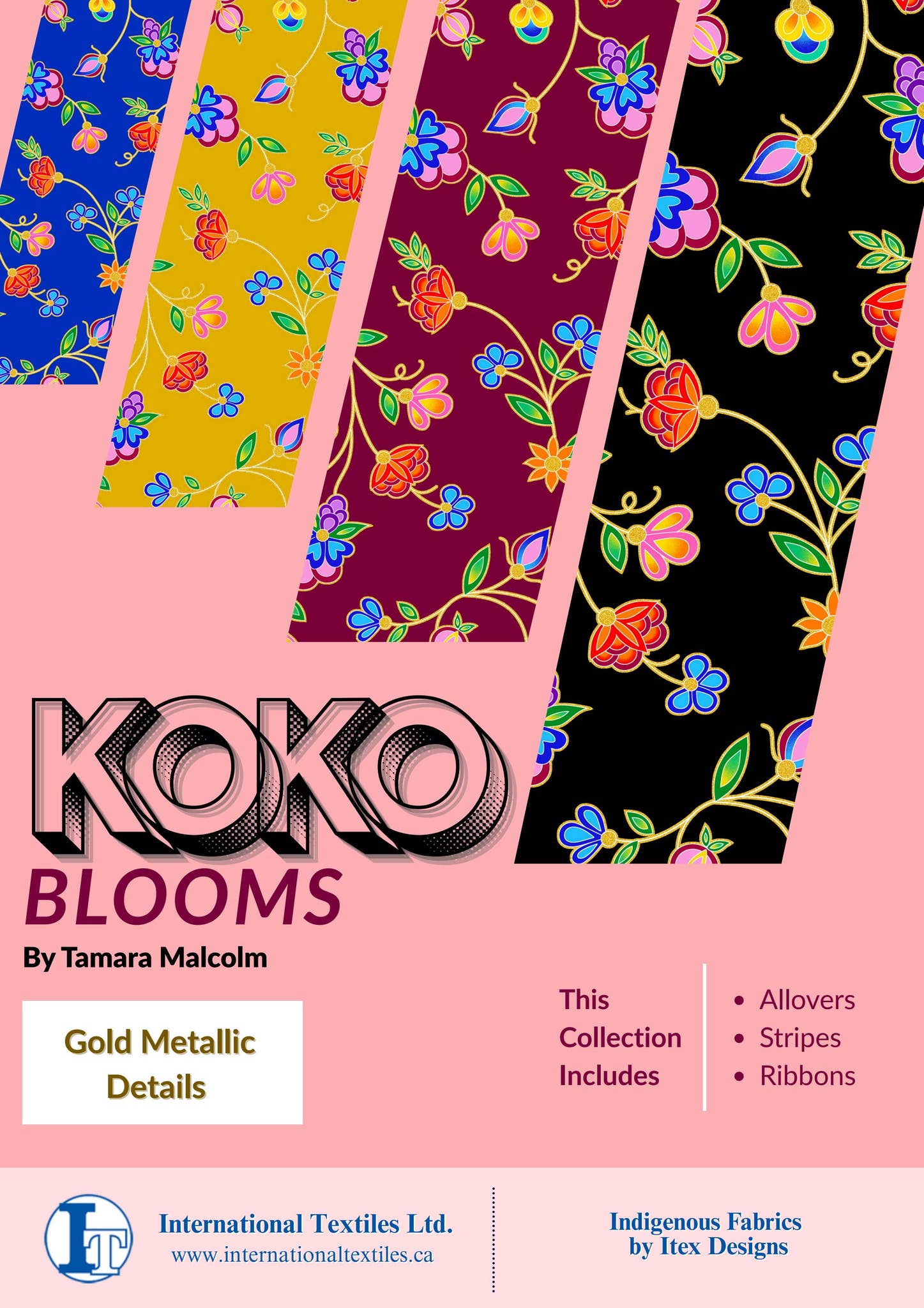 Koko Blooms, an Indigenous Fabric by Tamara Malcolm by International ...