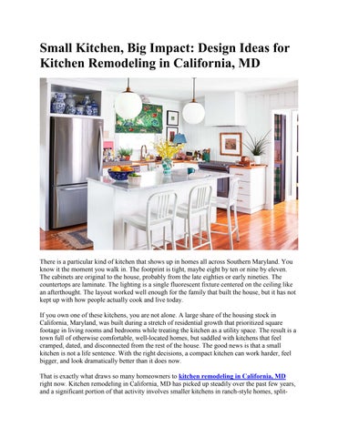 Small Kitchen, Big Impact Design Ideas for Kitchen Remodeling in ...