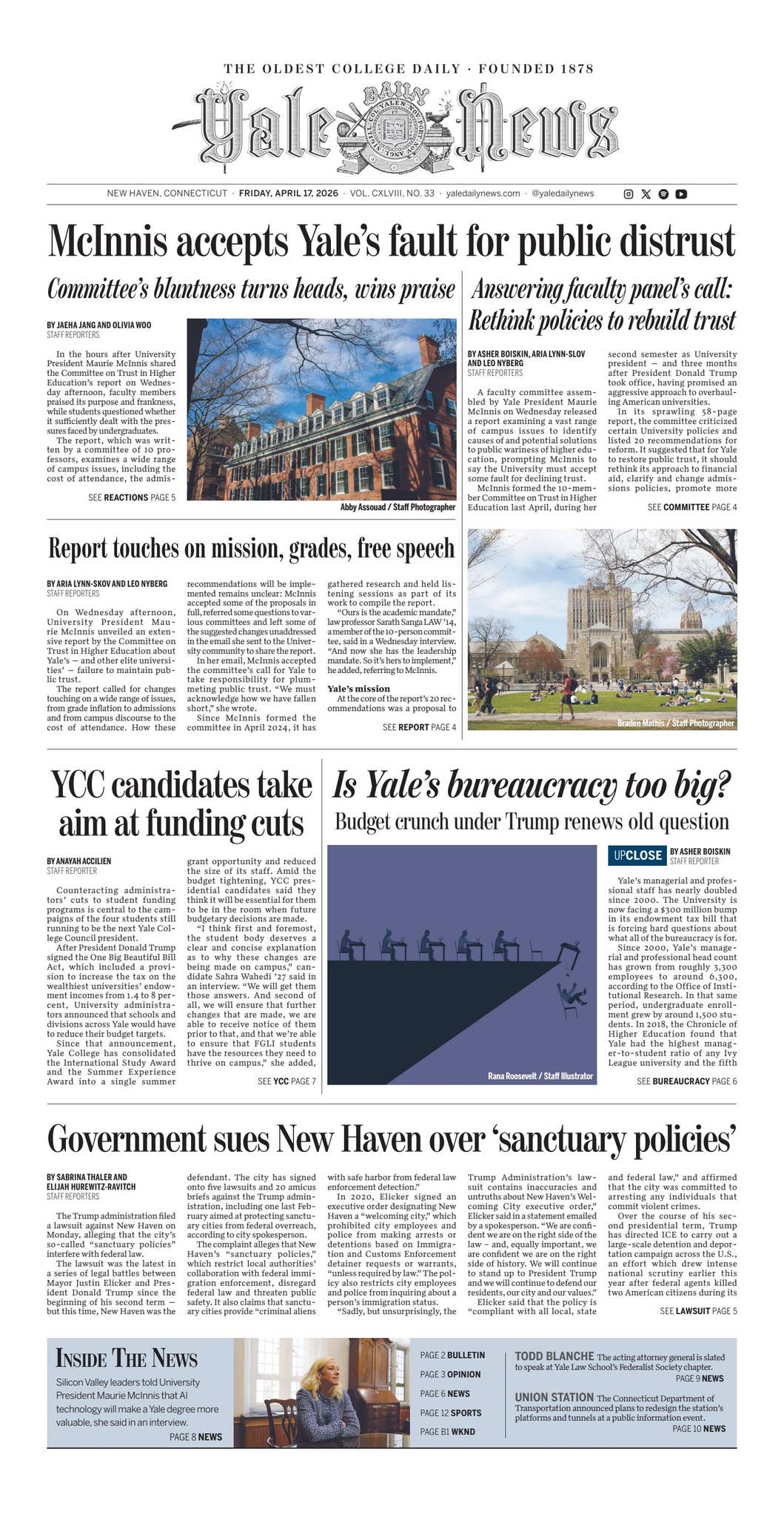 Yale Daily News — April 17, 2026 by Yale Daily News - Issuu