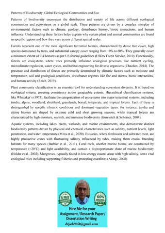 Patterns of Biodiversity, Global Ecological Communities and by Dr Jack ...