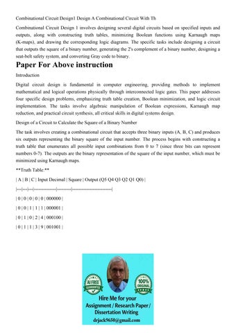 Combinational Circuit Design1 Design A Combinational Circuit by Dr Jack ...