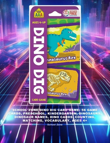 (PDF) eBOOK School Zone Dino Dig Card Game: 56 Game Cards, Preschool ...