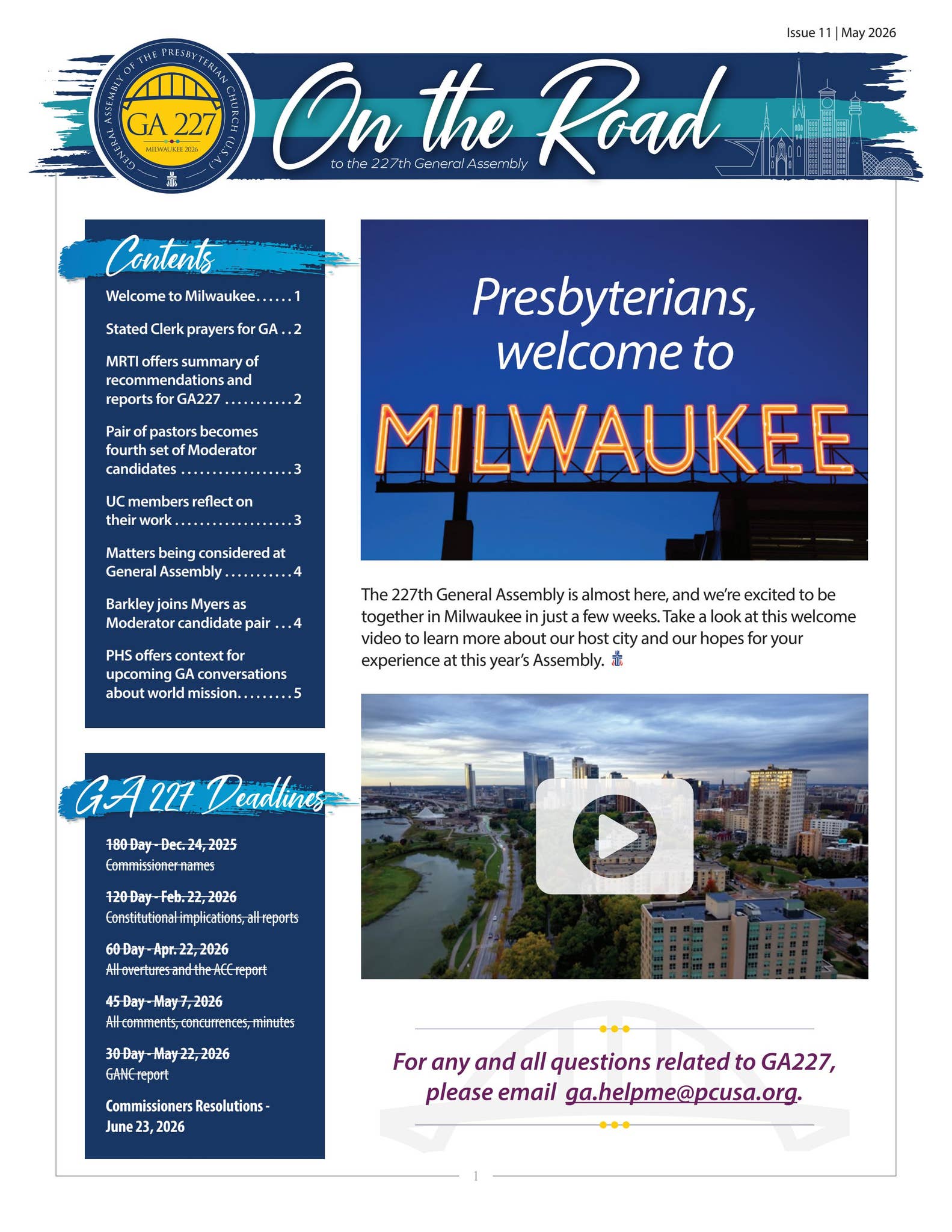 On the Road to GA - Issue 11 - May 2026 by PCUSA_OGA - Issuu