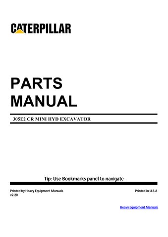 CAT Caterpillar 305E2 CR Mini Hyd Excavator Parts Manual Pdf Download ...