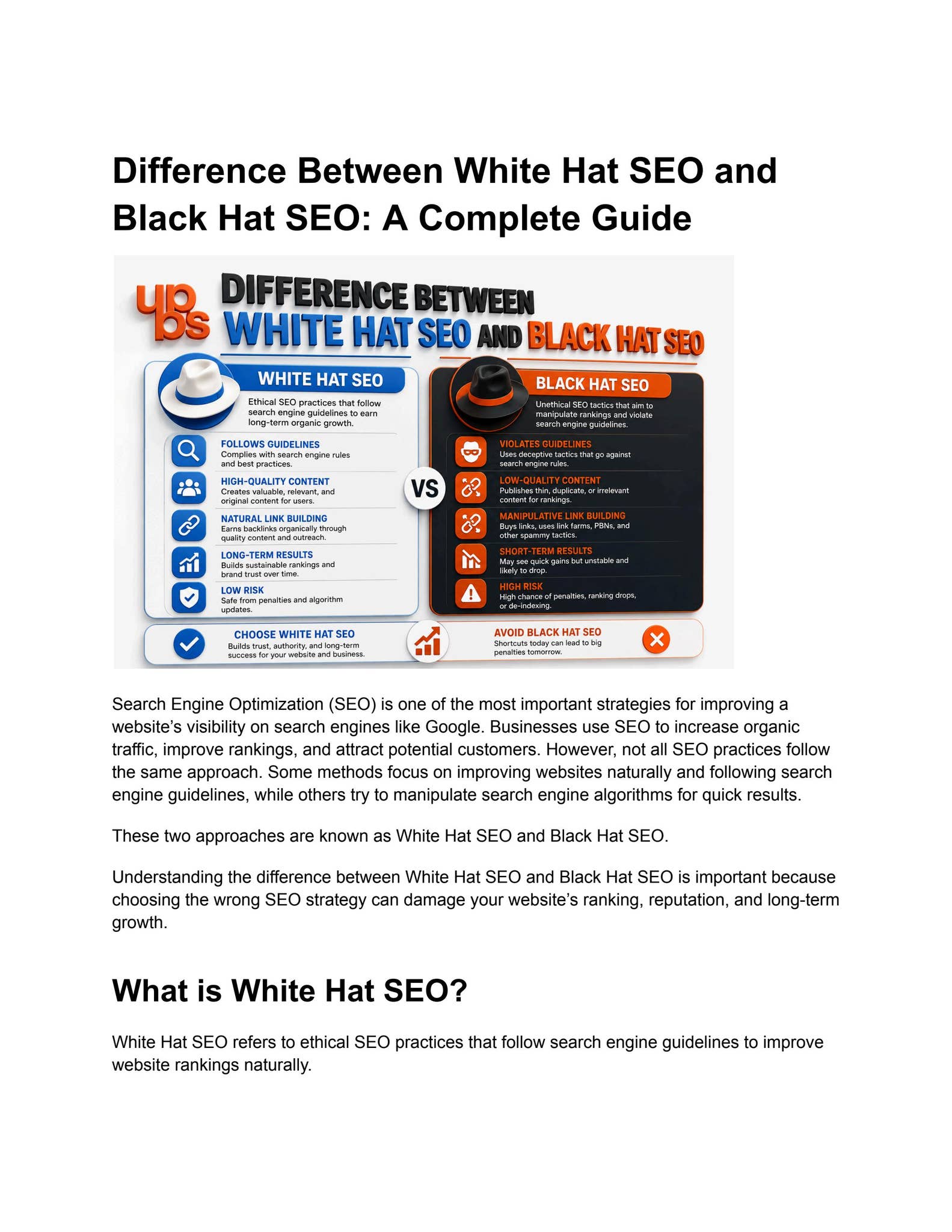 Difference Between White Hat SEO and Black Hat SEO: A Complete Guide by ...