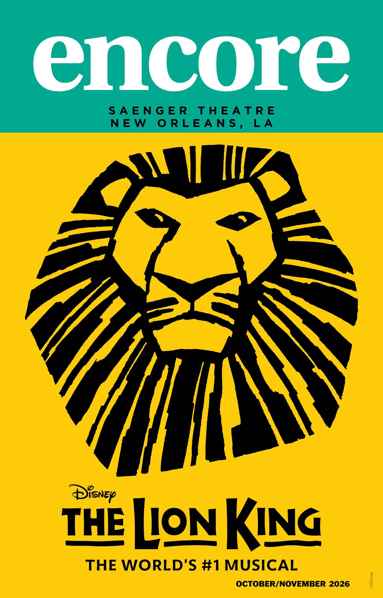 New Orleans Saenger Theatre, The Lion King, October 2026 by Encore ...